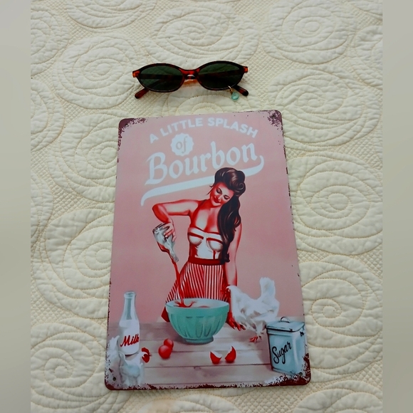 boutique | Wall Decor | Vintage Style Pinup Bourbon Girl Metal Sign New ...